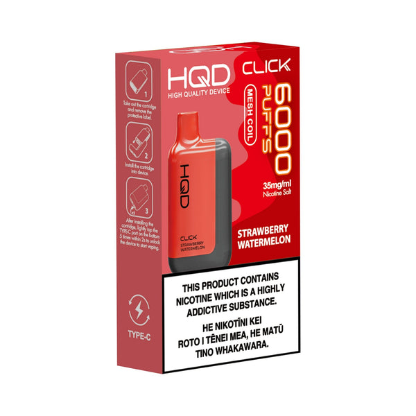 HQD Click Kit - Strawberry Watermelon - Vapoureyes NZ