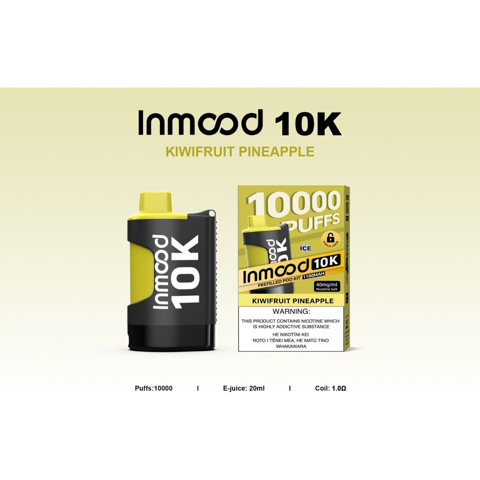 Inmood 10K Prefilled Pod Kit - Kiwifruit Pineapple - Vapoureyes NZ