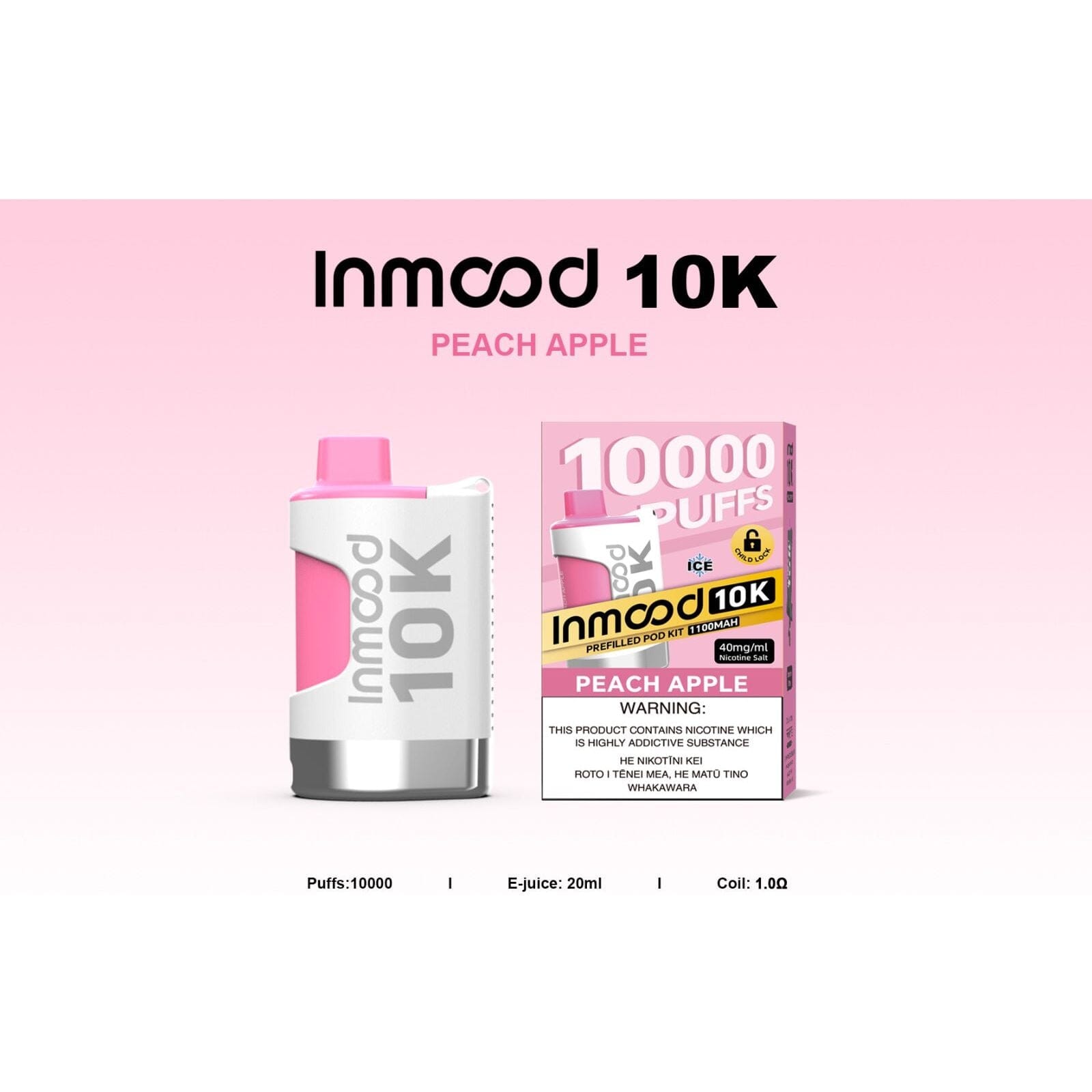 Inmood 10K Prefilled Pod Kit - Peach Apple - Vapoureyes NZ